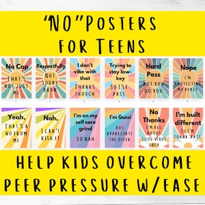 Teen Peer Pressure Posters - Cool Ways to Say No Posters | Gen Z Peer ...