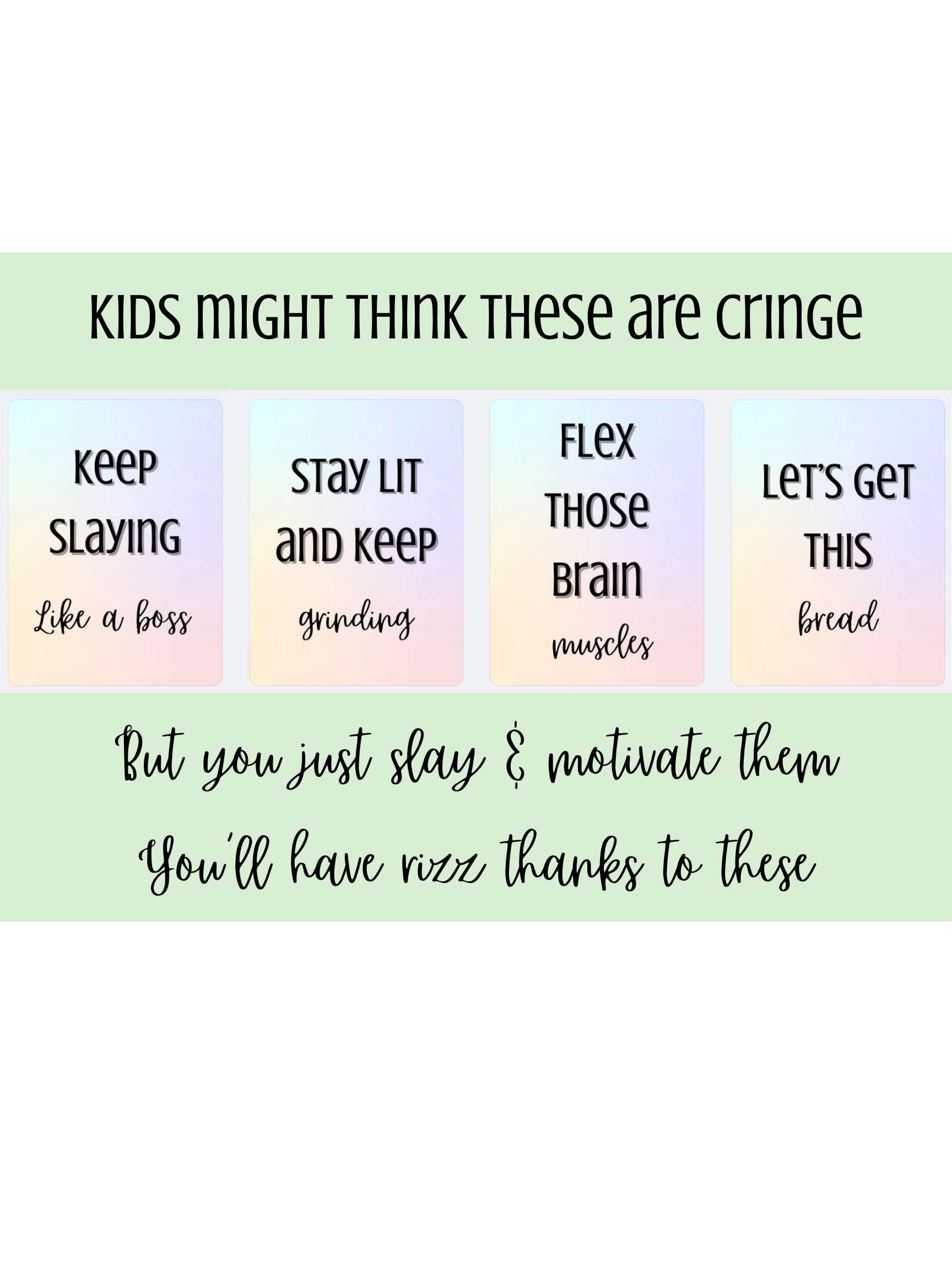 Classroom Poster Back to School Gen Z Slang Motivation for Growth ...