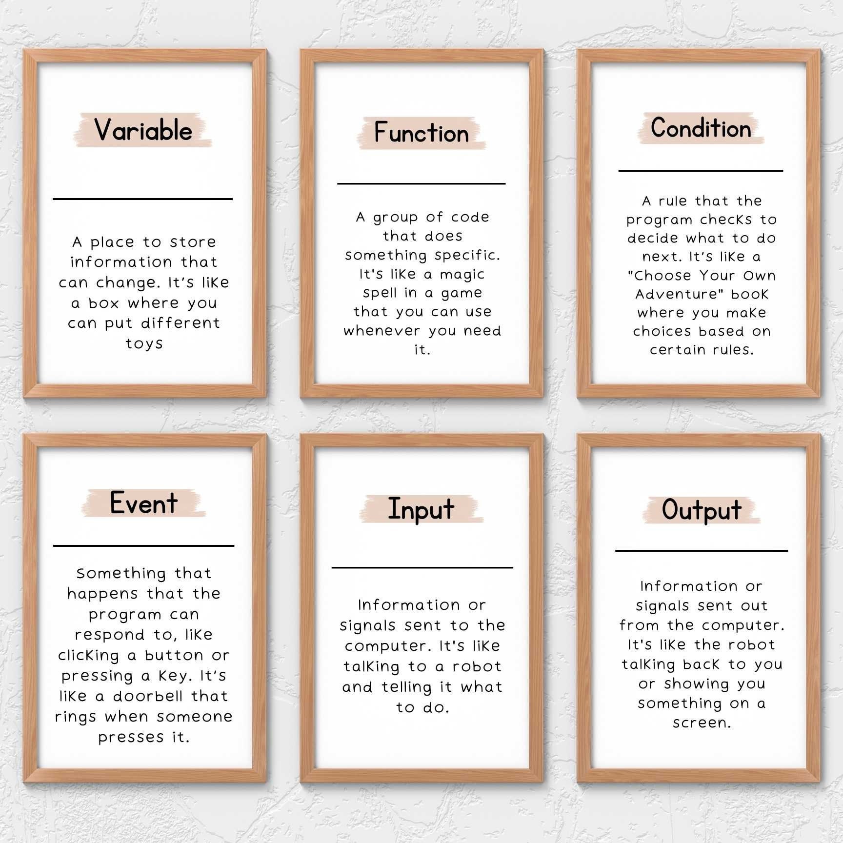 Kids Coding Terms Educational Poster Decor Instant Digital Download Fun ...