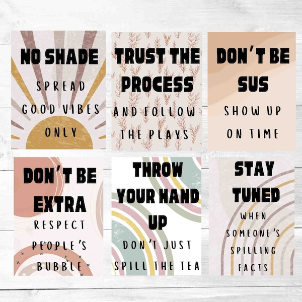 Gen Z Slang Classroom Poster - Etsy