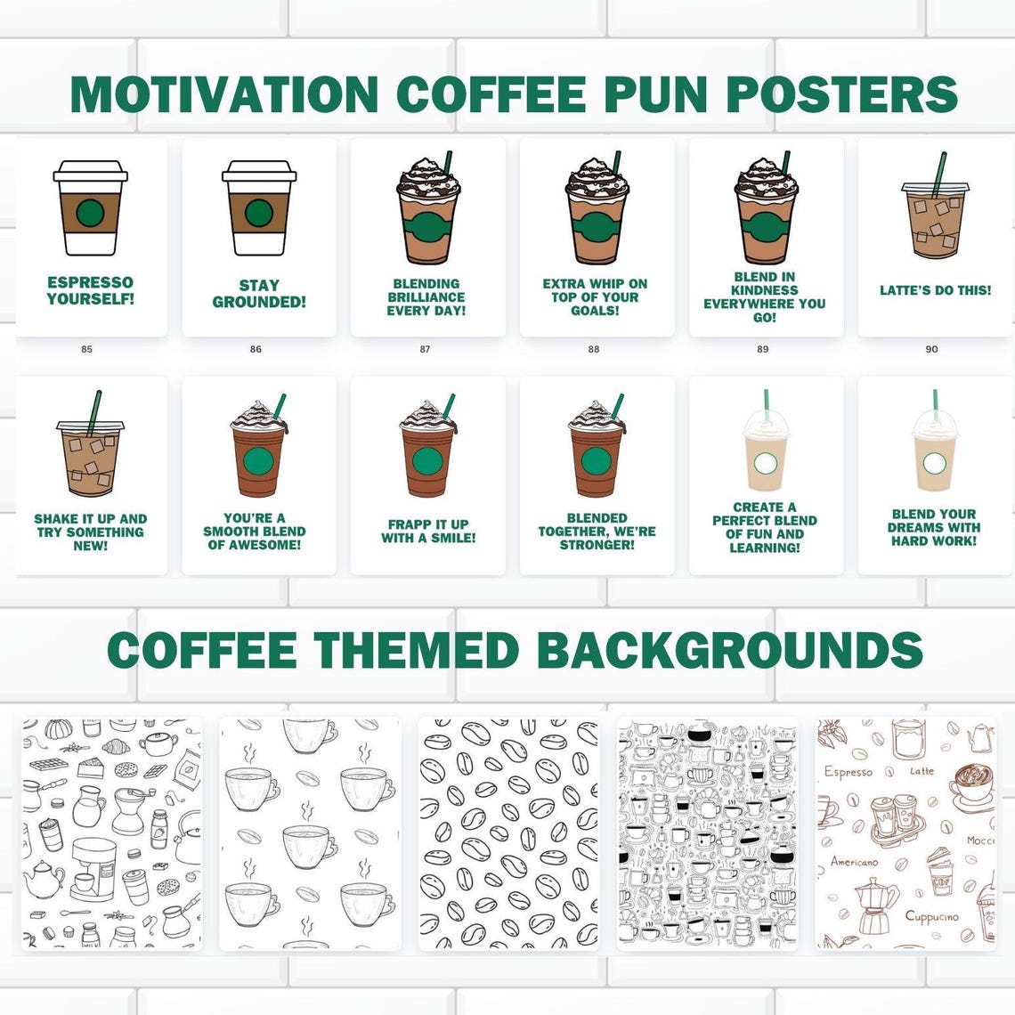Coffee Theme Classroom Decor Coffee Shop Bulletin Board Bundle School ...