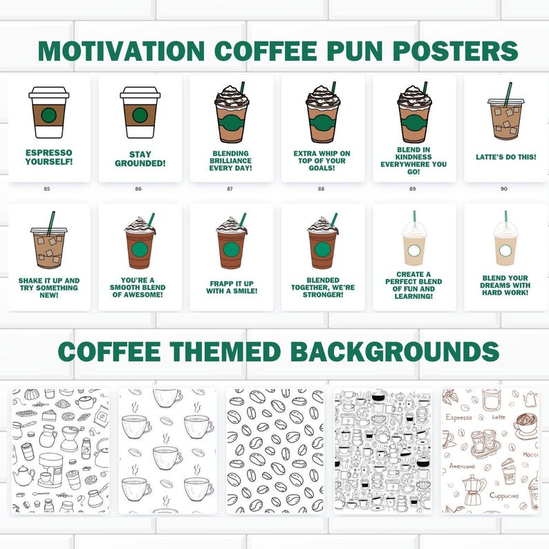 Coffee Theme Classroom Decor Coffee Shop Bulletin Board Bundle School ...