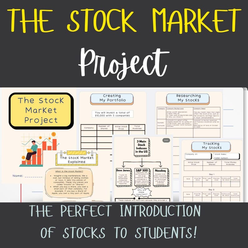 Stock Market Project Lesson for Kids - Middle School Math Classroom ...