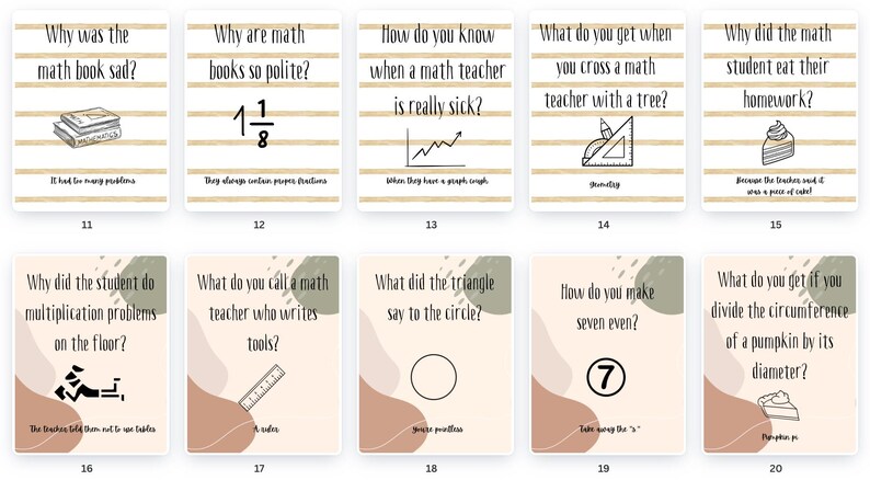 Funny Math Jokes Poster Classroom Posters Printable Hilarious Puns ...