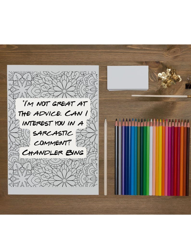 Coloring Pages for Adults Friends TV Show Famous Popular Quotes Perfect ...
