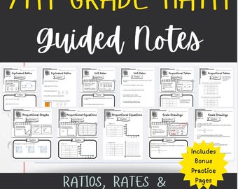 Integers Pre-algebra Middle School Math Guided Notes Lessons 7th Grade ...