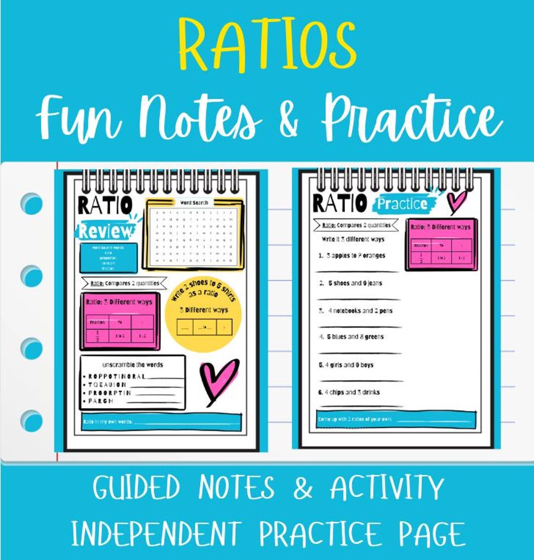 Pre-algebra Math Middle School Ratios Unit Fun Review Worksheet Math ...