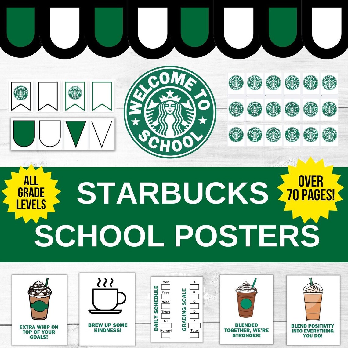 Coffee Cafe Themed Classroom Decor Coffee Shop Bulletin Board Bundle ...