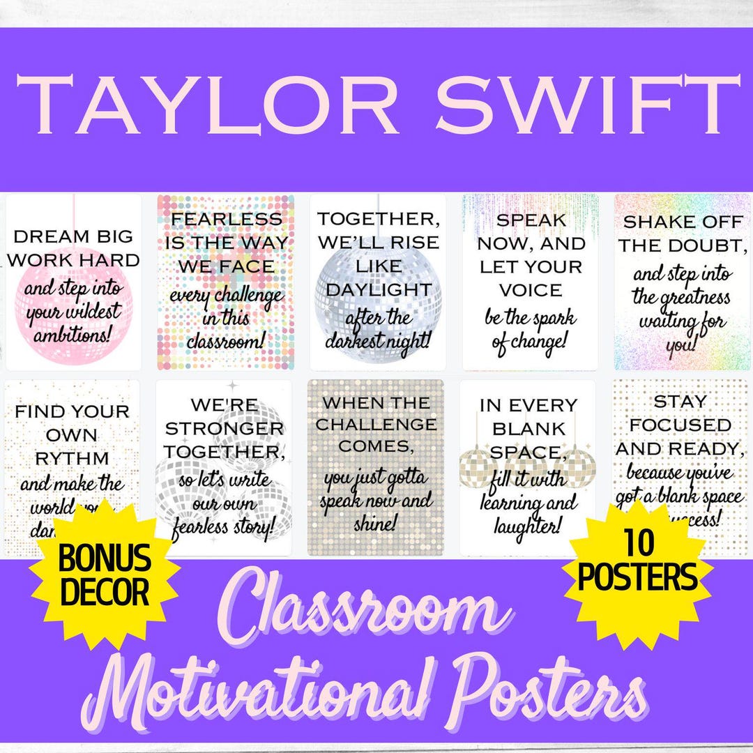 Taylor Swift Classroom Poster Motivation for Growth Mindset Classroom ...