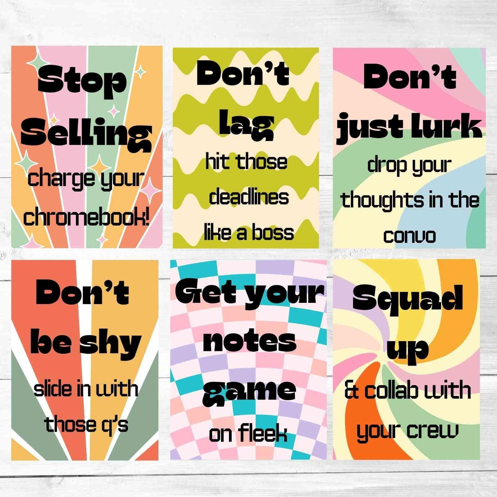Classroom Poster Rules Back to School Gen Z Slang Class Rules ...