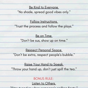 Classroom Rules Poster Back to School Gen Z Slang Class Rules ...