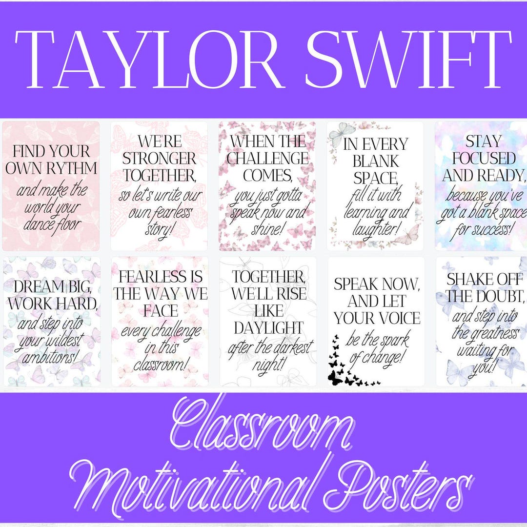 Taylor Swift Classroom Poster Motivation for Growth Mindset Classroom ...