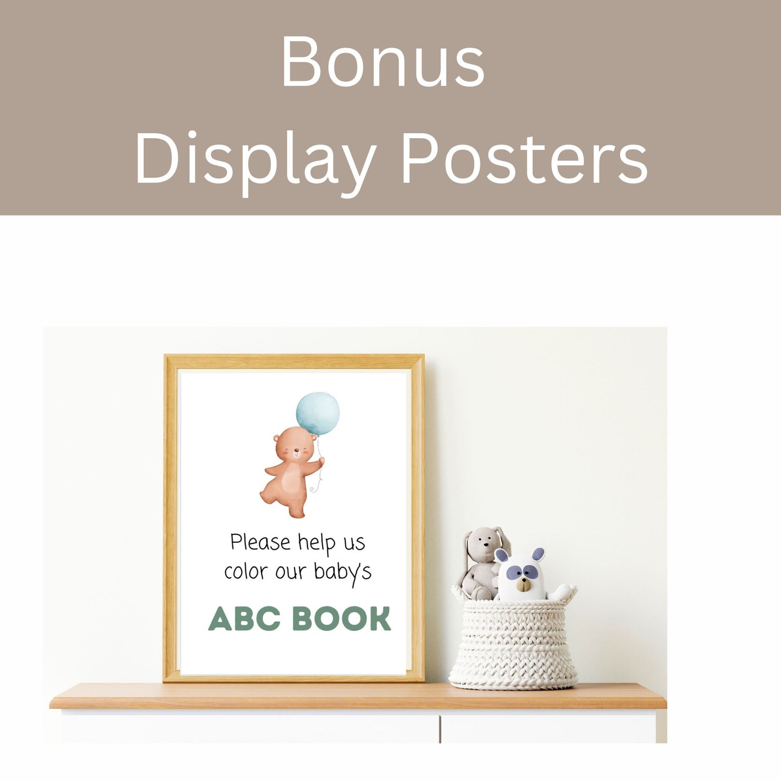 Baby Shower Coloring Games Decor, ABC Blocks Baby Book, Fun Shower ...