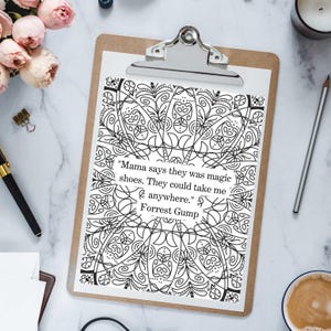 Coloring Pages for Adults Forrest Gump Famous Popular Quotes Perfect ...
