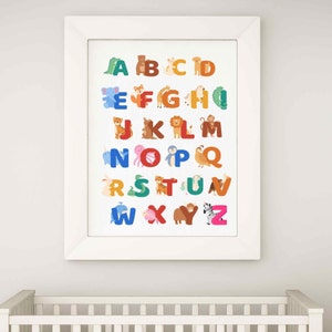 Animal Alphabet Poster Nursery Wall Art Nursery Decor Printable Wall ...