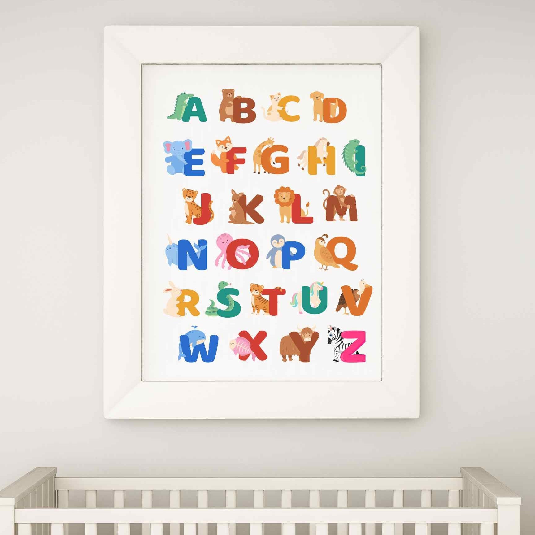 Animal Alphabet Poster Nursery Wall Art Nursery Decor Printable Wall ...