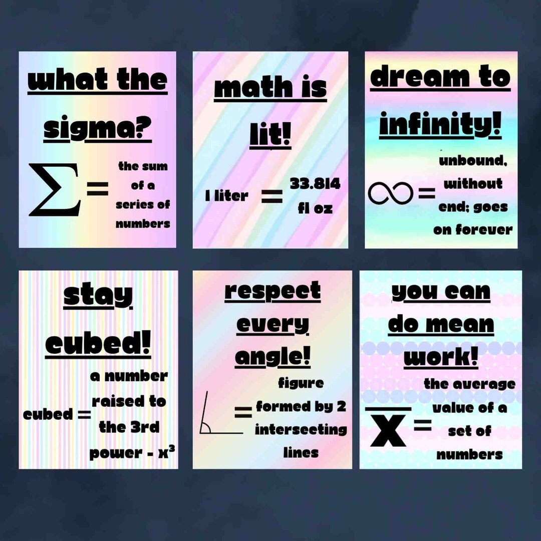 Math Poster Middle High School Back to School Gen Z Slang Math Poster ...