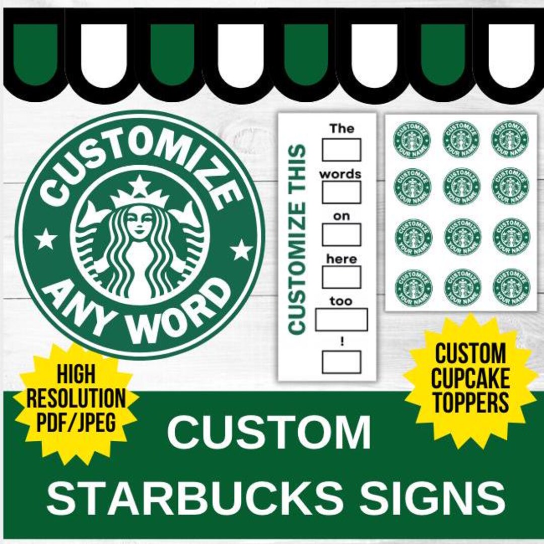 Custom Starbucks Label, Printable Personalized Starbucks Label ...