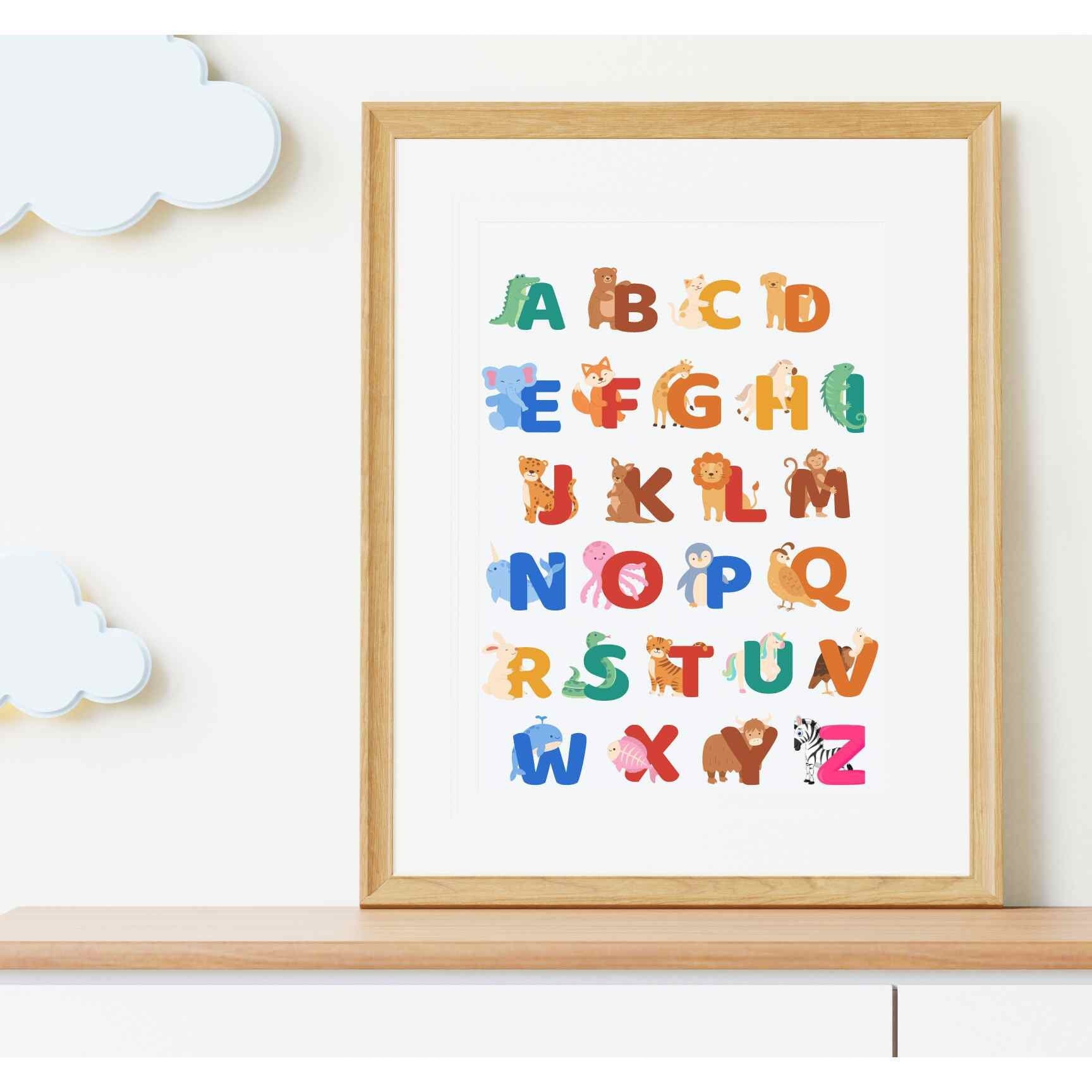 Animal Alphabet Poster Nursery Wall Art Nursery Decor Printable Wall ...