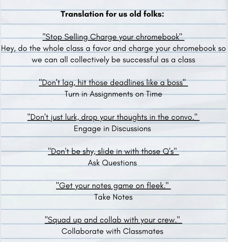 Classroom Poster Rules Back to School Gen Z Slang Class Rules ...