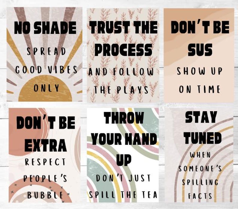 Classroom Poster Gen Z Slang Bundle Back to School Motivation Growth ...