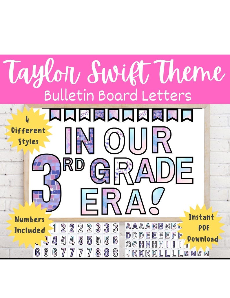 Taylor Swift Classroom Bulletin Board Alphabet Letters Classroom Decor ...