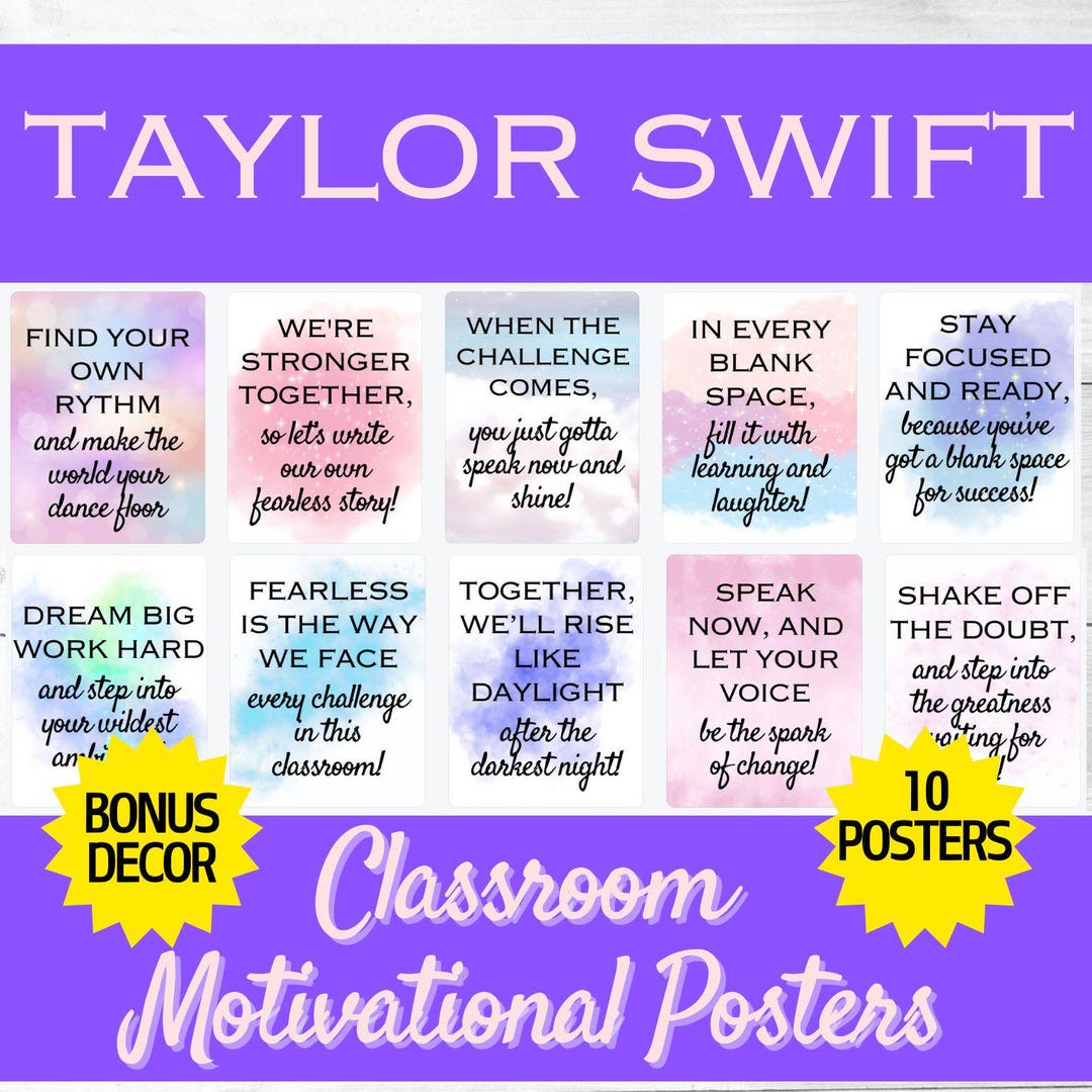 Taylor Swift Classroom Poster Motivation for Growth Mindset Classroom ...