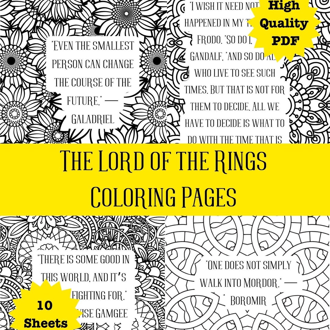 Coloring Pages for Adults the Lord of the Rings Famous Popular Movie ...