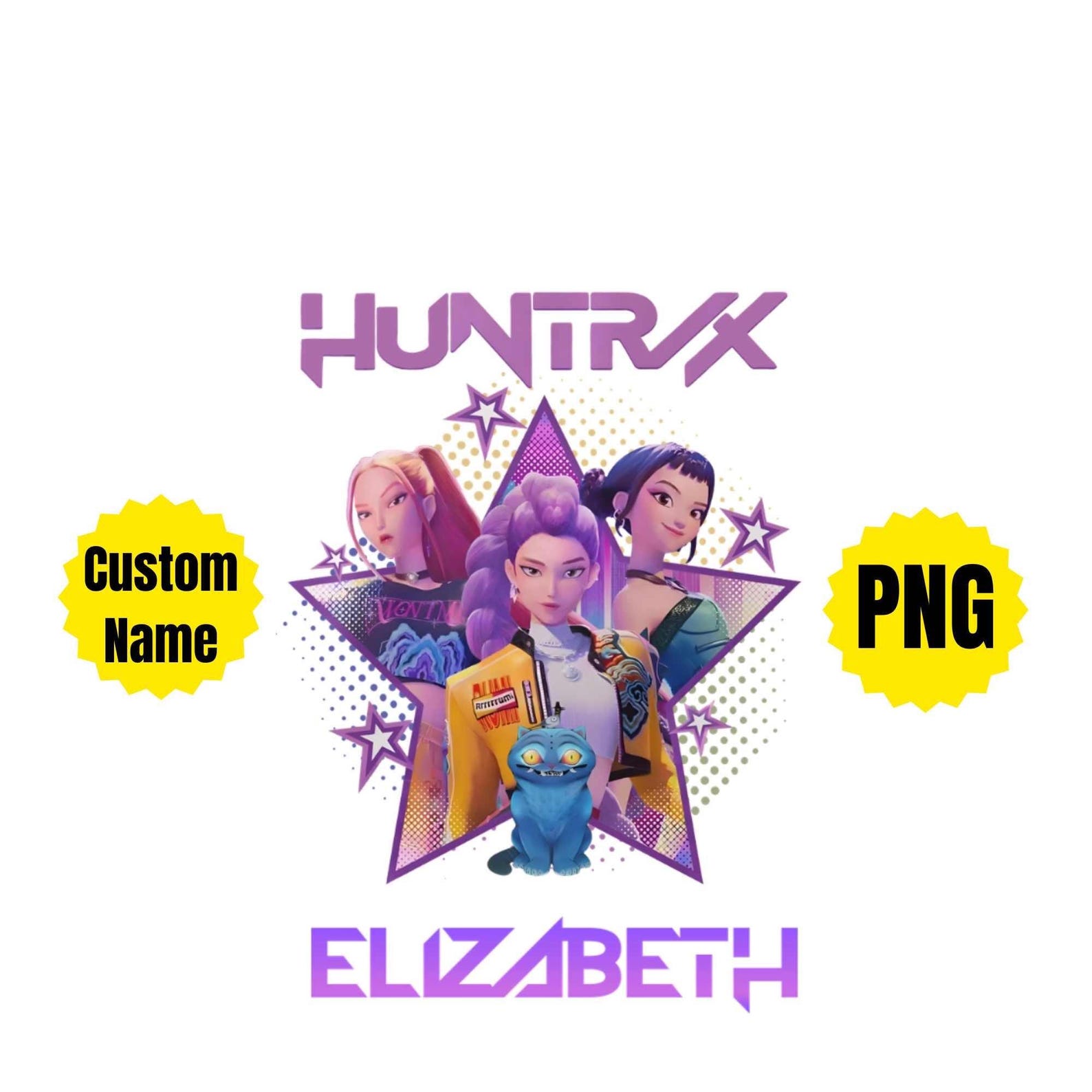 Custom K-pop Demon Hunters Name PNG, Personalized Name, Custom Huntrix ...