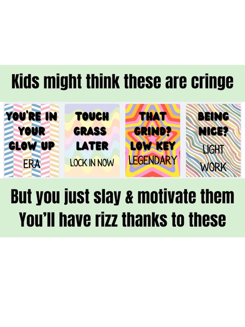 Classroom Poster Back to School Gen Z Slang Motivation for Growth ...