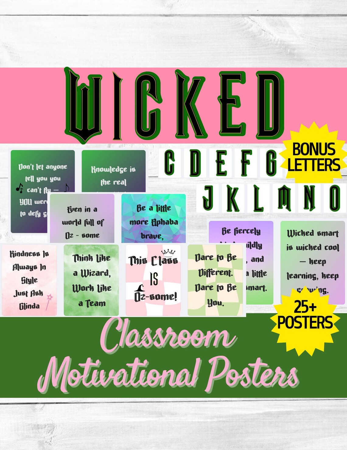 Wicked Musical Classroom Poster Motivation Growth Mindset Back to ...