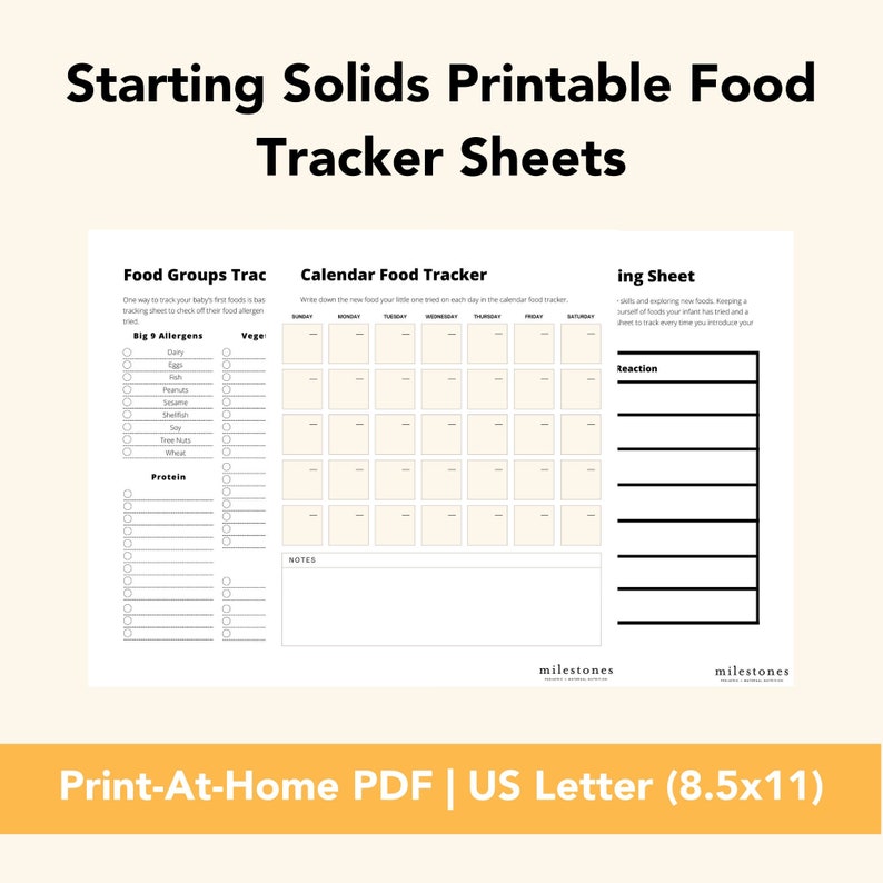 Starting Solids Food Tracker - Etsy