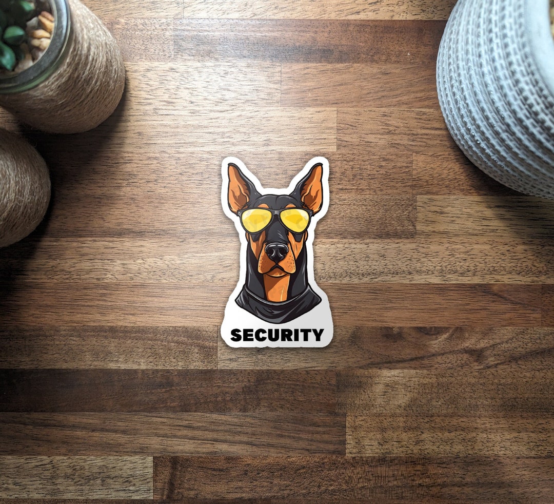 Doberman Sticker Vinyl Dog Sticker Funny Sticker for Dog Security ...