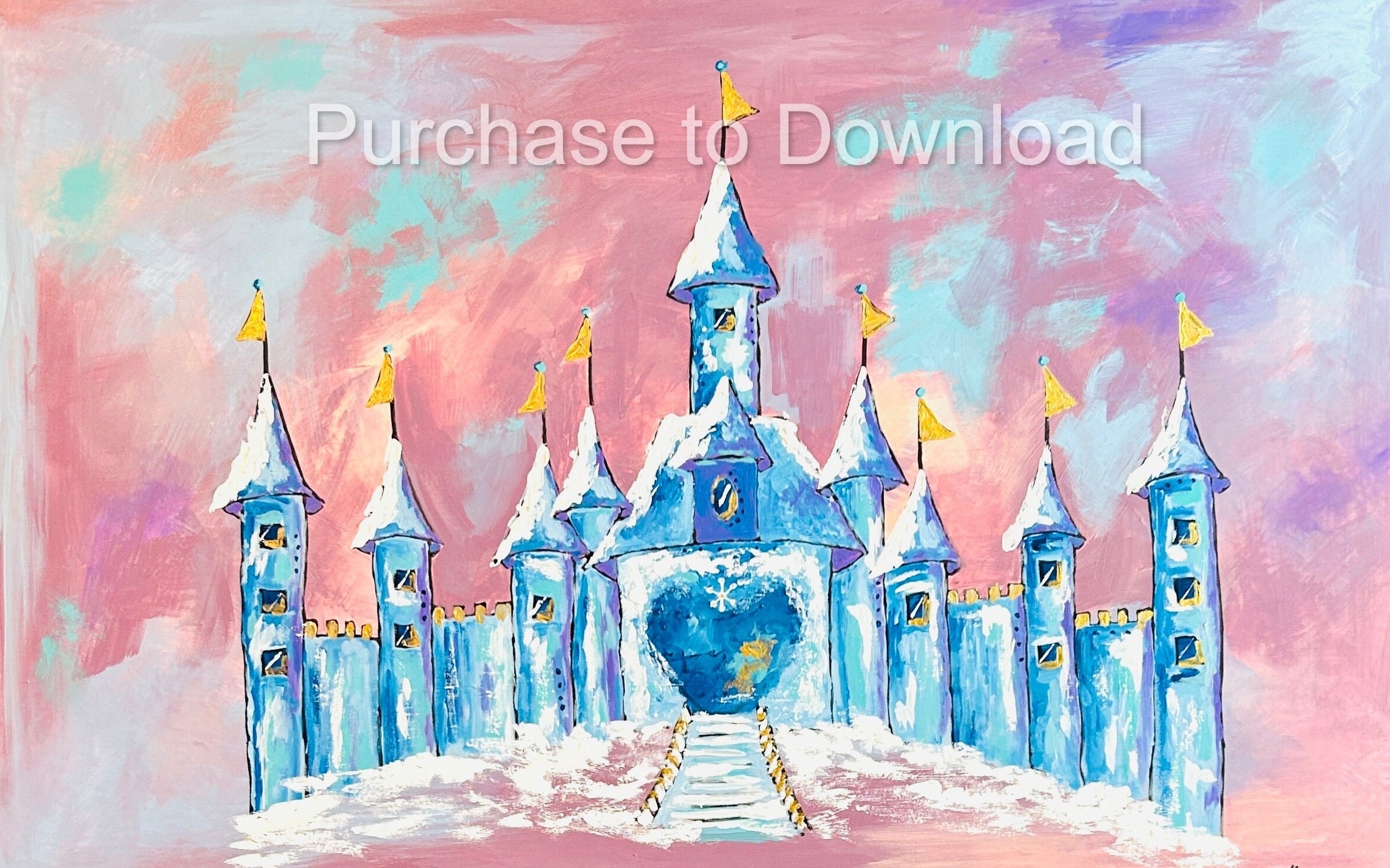 Princess Castle Artwork Large Instant Digital Download - Etsy