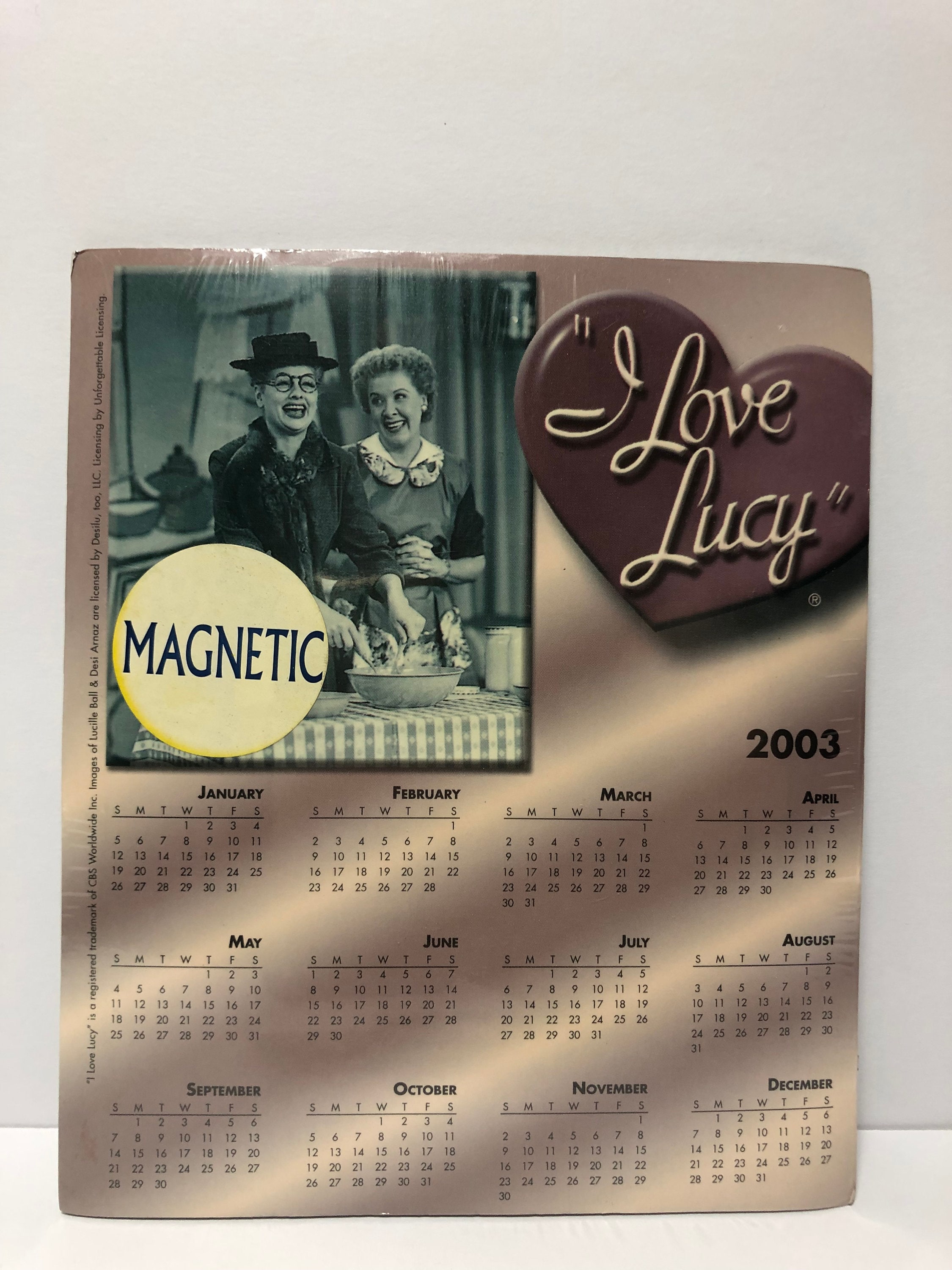 I Love Lucy Mini Magnetic Calendar 2003 Rare New in Package - Etsy