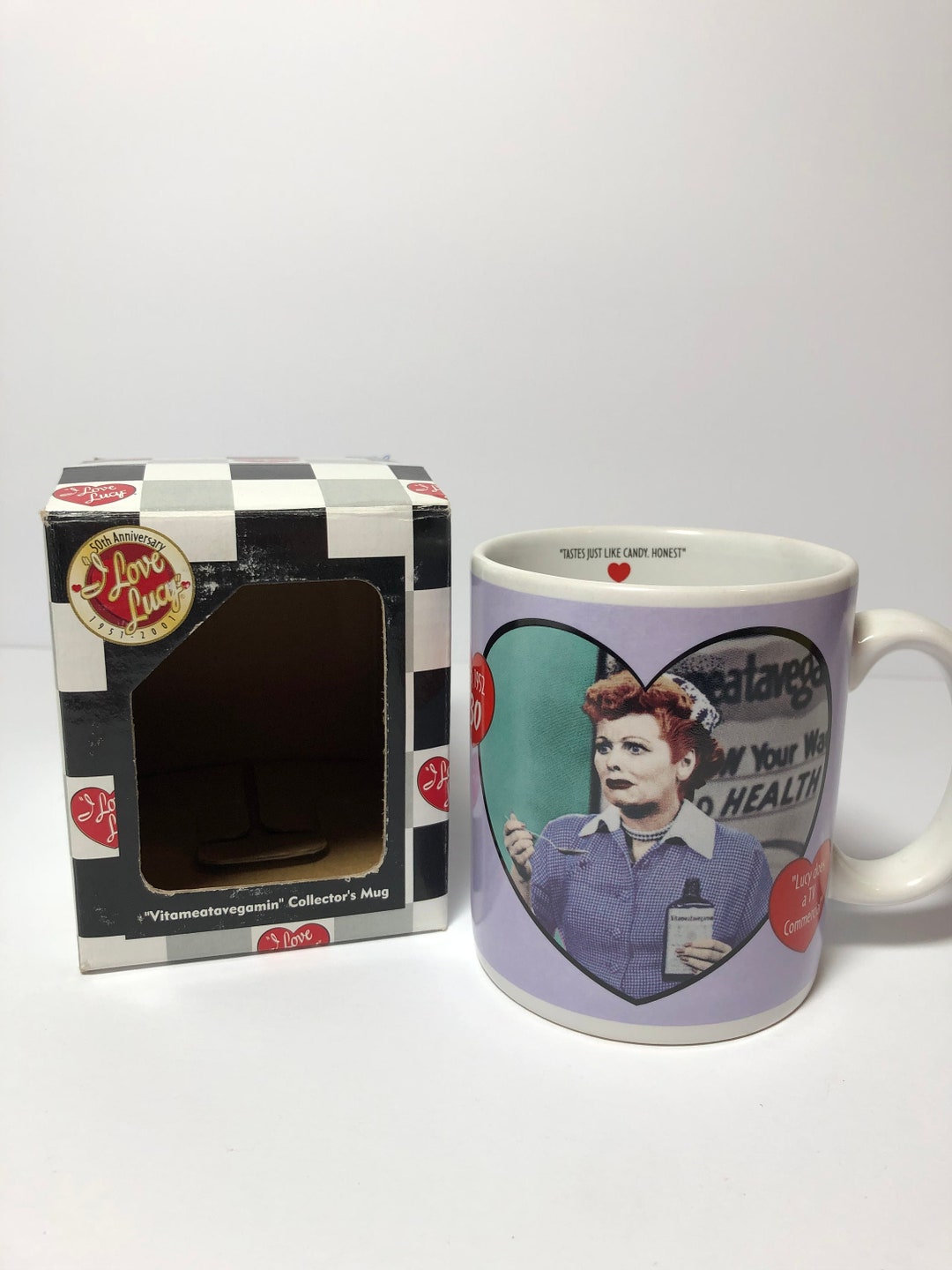 I Love Lucy Collector's Coffee Mug Ceramic Red Heart Vitameatavegamin ...
