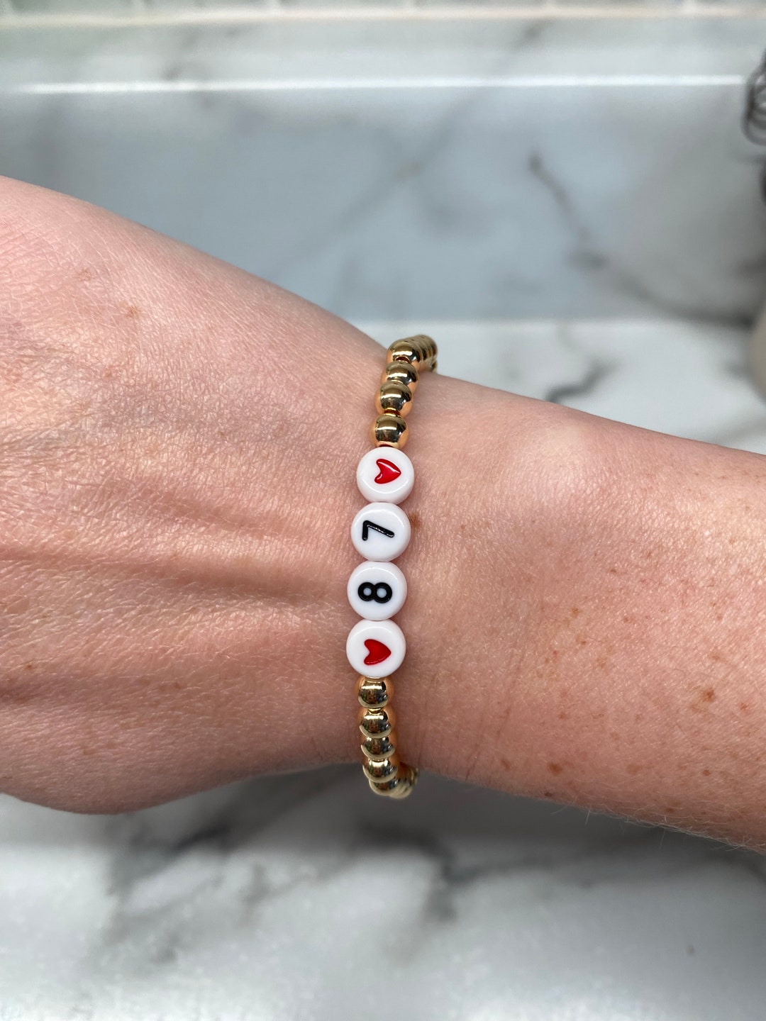 Customizable Swiftie Friendship Bracelet 14k Gold Plated Beads ...
