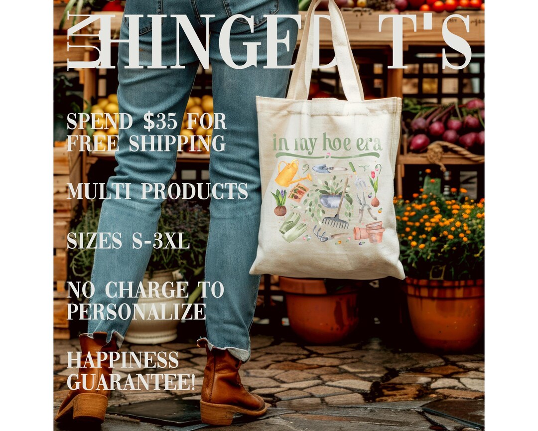 Women's Gardening Tote Bag, in My Hoe Era, Gardener Gift, Funny Tote ...