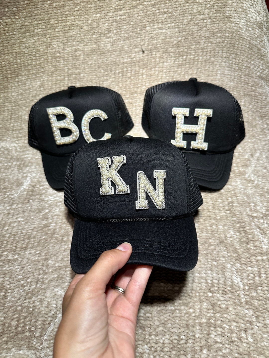 Monogram Pearl Letter Trucker Hat: Personalized Festival Outfit - Etsy