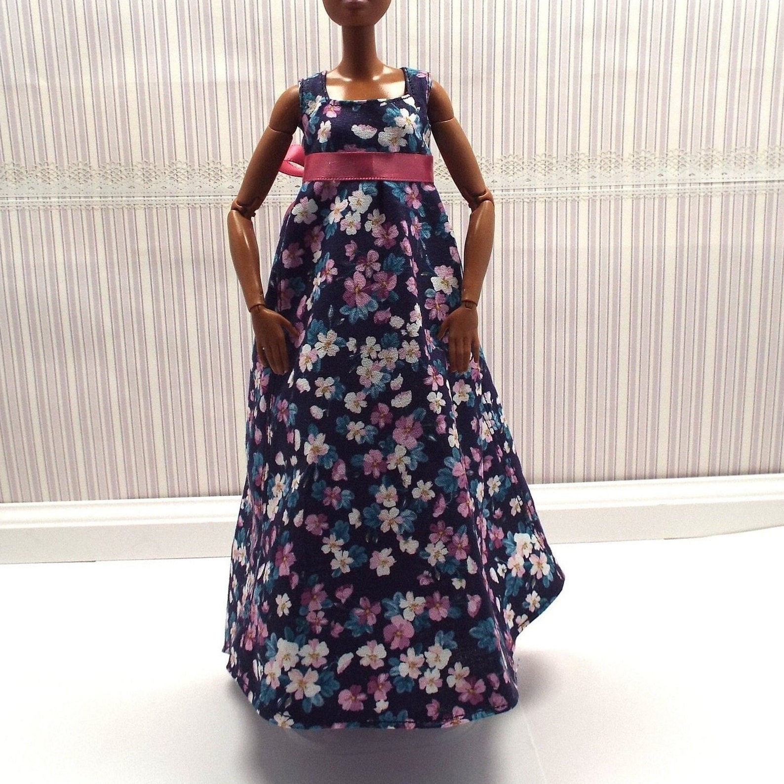 Floral Regency Era Gown for 12-inch Fashion Dolls Handmade - Etsy