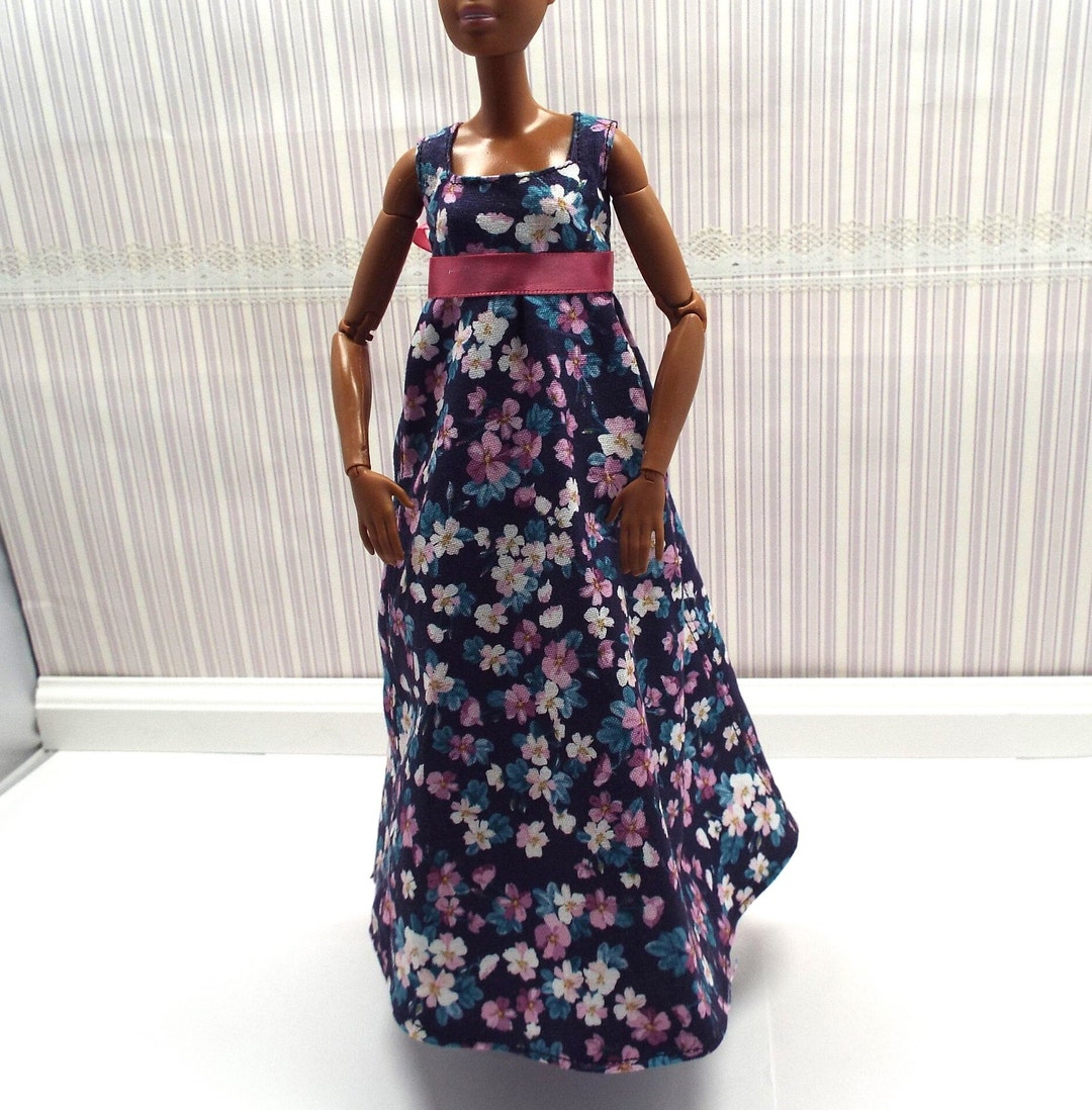 Floral Regency Era Gown for 12-inch Fashion Dolls Handmade - Etsy