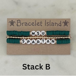 Michigan State Bracelet MSU Spartans Go Green, Michigan State Jewelry ...