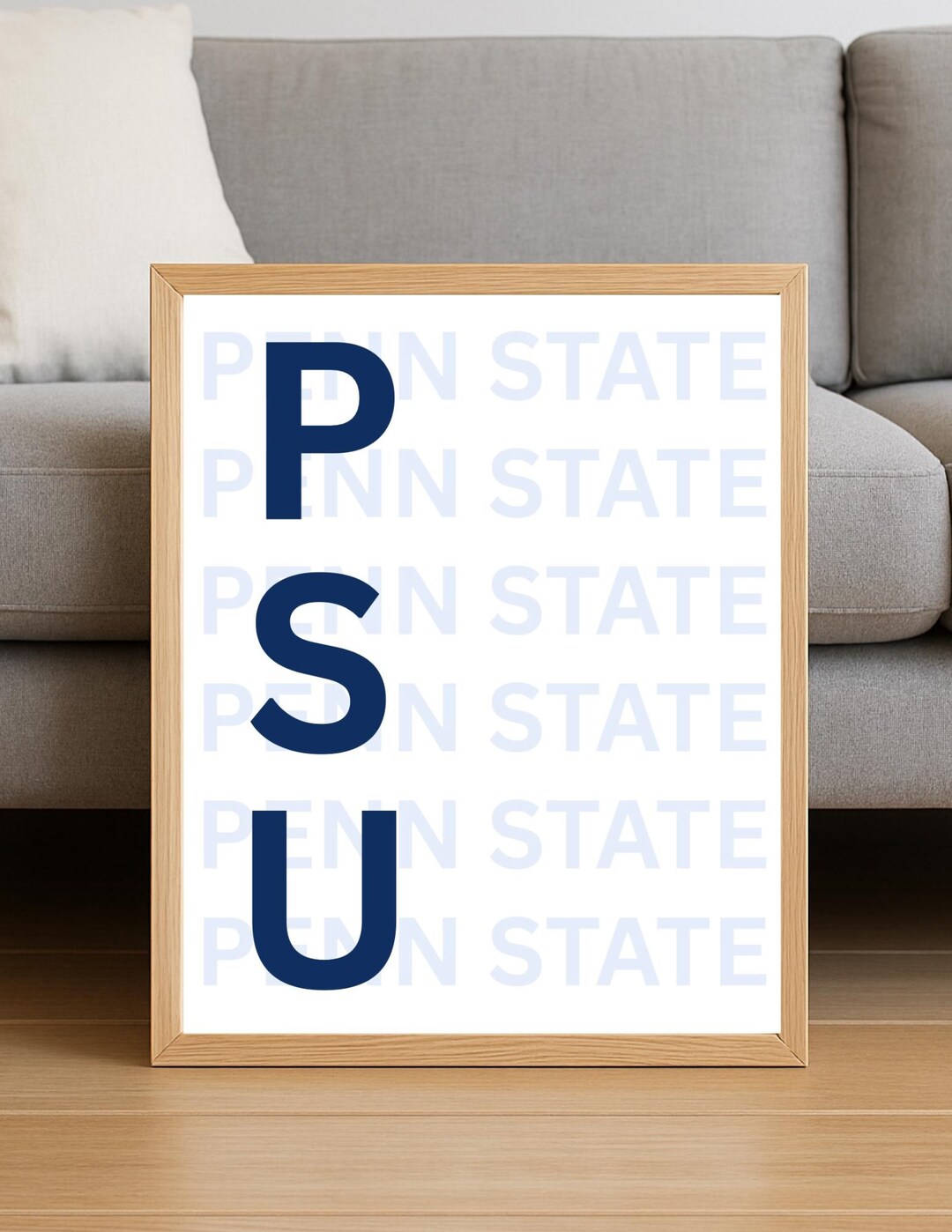 Penn State Dorm Decor Wall Prints Blue and White Nittany Lions Freshman ...