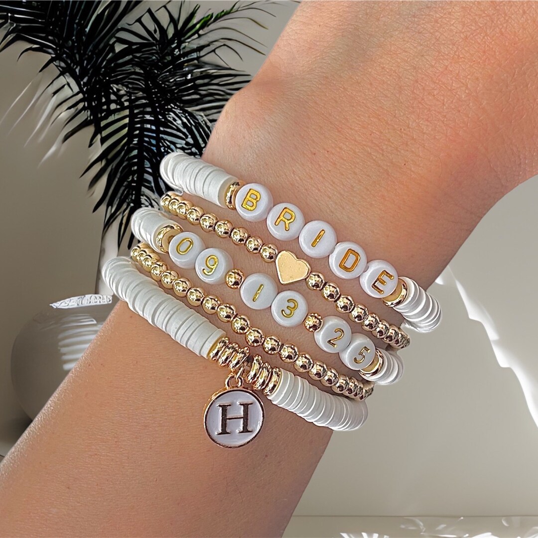 BRIDE COLLECTION, Bride Bracelet Stack, Bridal Shower Gift, Bridal ...