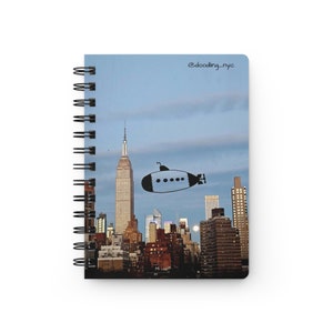 Hand Drawn Submarine Doodle NYC Skyline Writing Journal, Artsy Travel ...