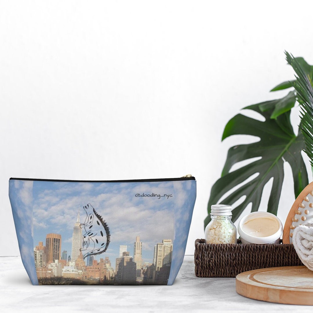 Godzilla Doodle NYC Skyline Travel Accessory Pouch, NYC Cityscape Print ...