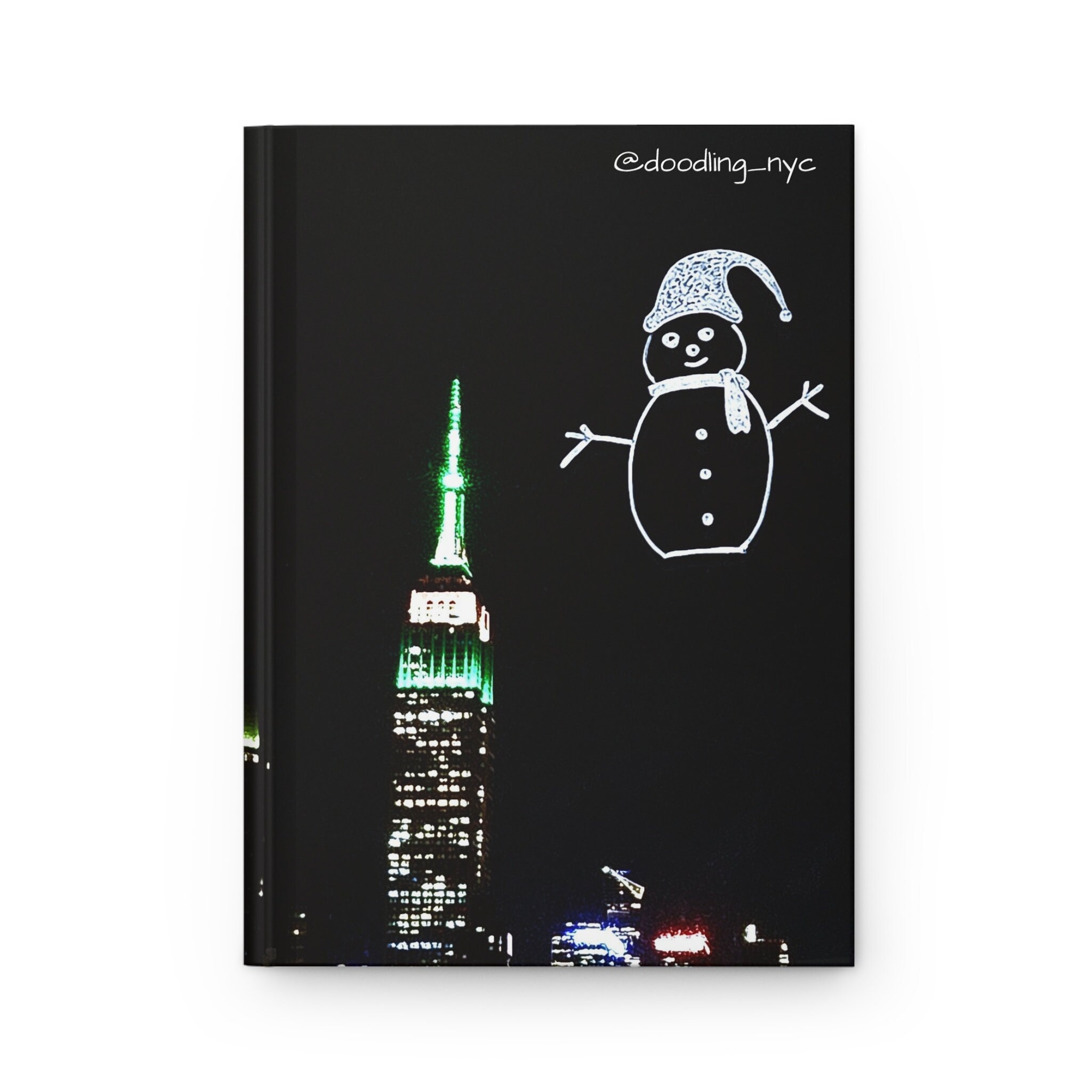 USA State Hand Drawn Snowman Doodle Journal, Artsy NYC Writing Lined ...