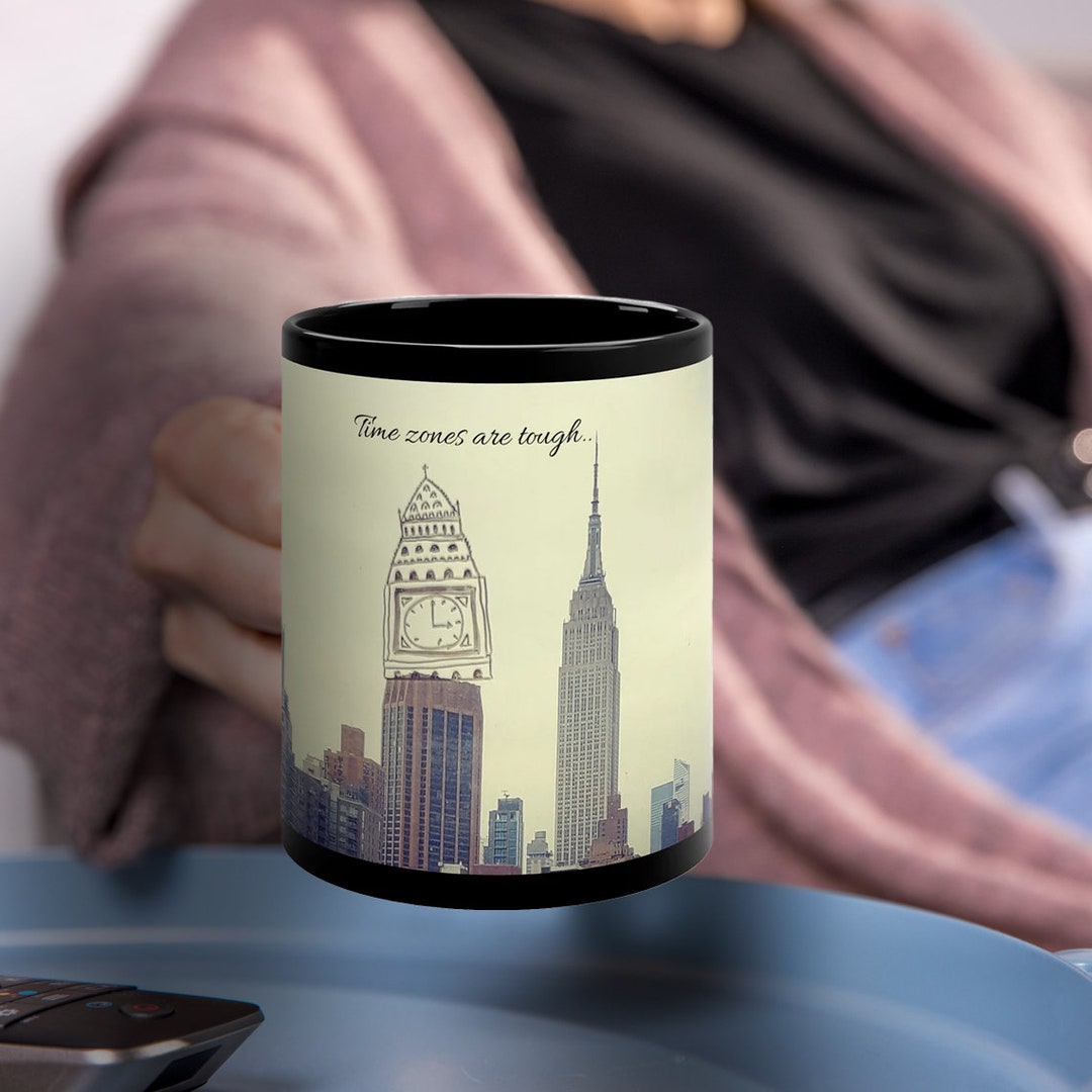 NYC Skyline Big Ben Doodle Mug, Artsy USA State London Coffee Mug, Hot ...