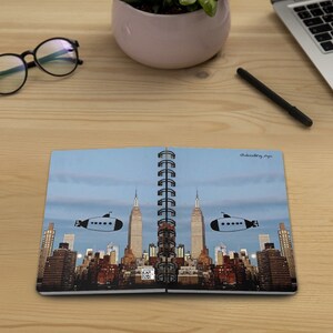 Hand Drawn Submarine Doodle NYC Skyline Writing Journal, Artsy Travel ...