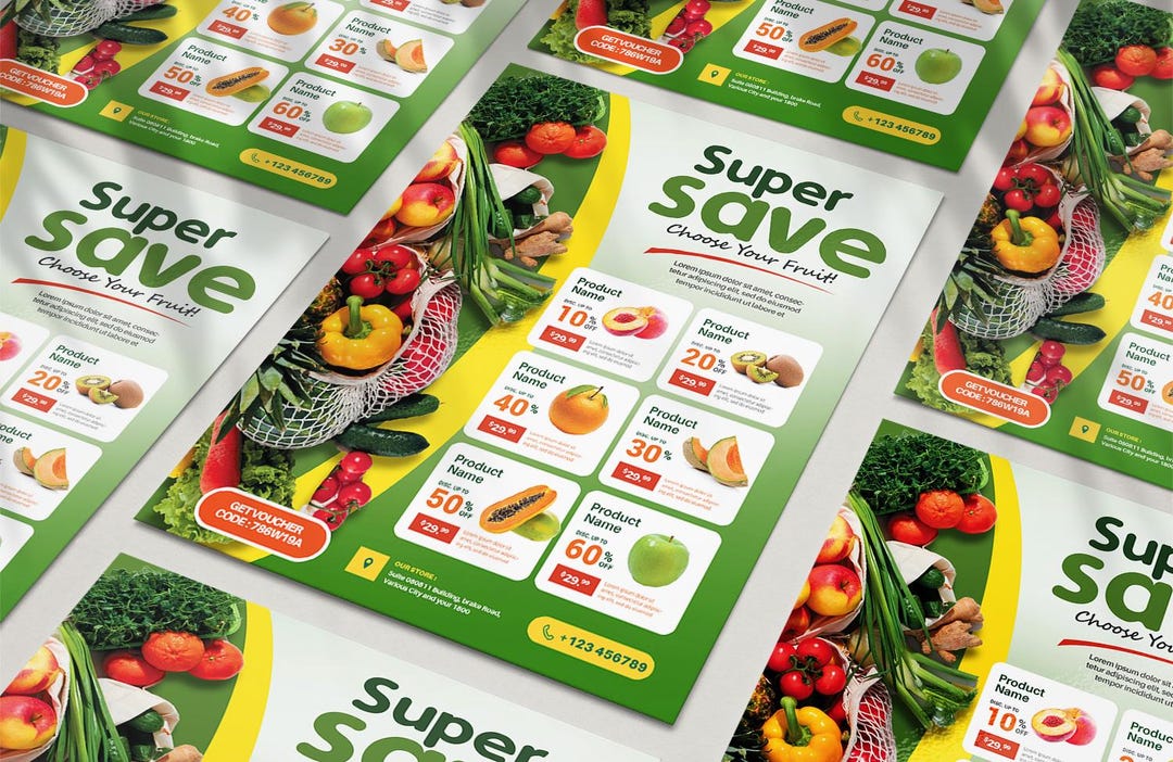 Product Flyer Supermarket Grocery Flyer Template for Marketing ...